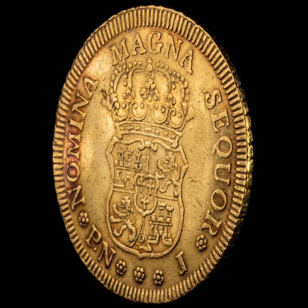 Carlos III. 4 Escudos. (13,41 g.). Popayán. 1760. J. Con los tipos de ...