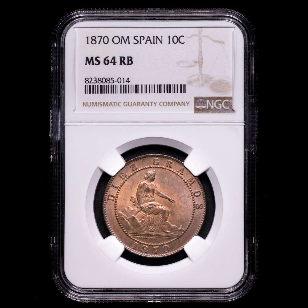 Gobierno Provisional (1868-1871). 10 céntimos. 1870. Barcelon. OM. (Cal ...