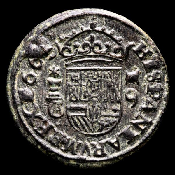 Felipe IV. 16 Maravedís. (4,15g.). Cuenca. 1663. AC-457. VF+. - Numismática Barcala